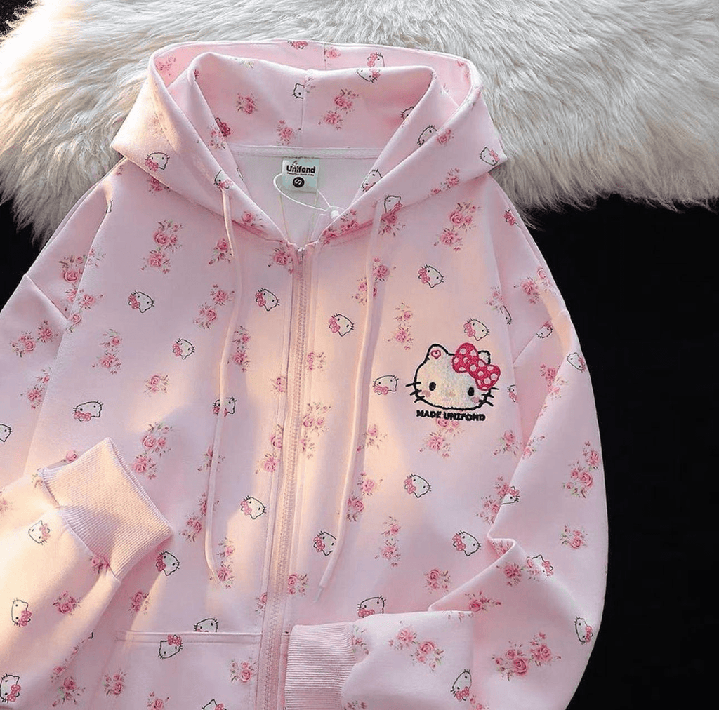 Sanrio Anime Kawaii Hello Kitty Detail Hırka – touzmoda