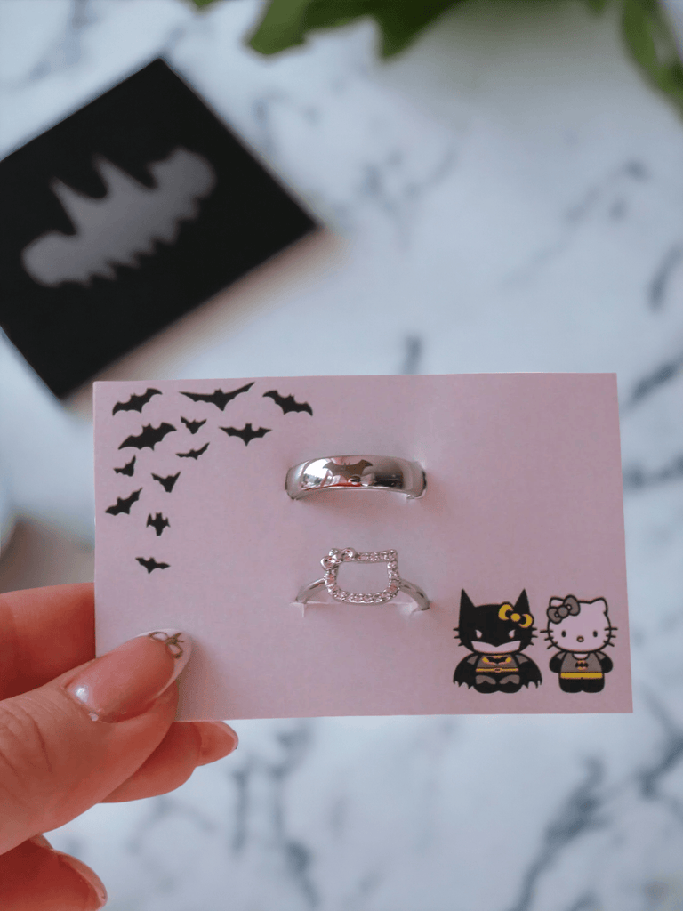 Hello & Batman Ayarlanabilir 2 li Çift Yüzüğü – touzmoda